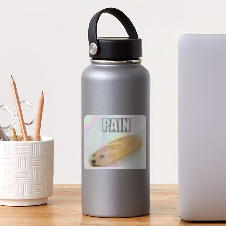 "pain" Sticker for Sale by InaneCat | Redbubble