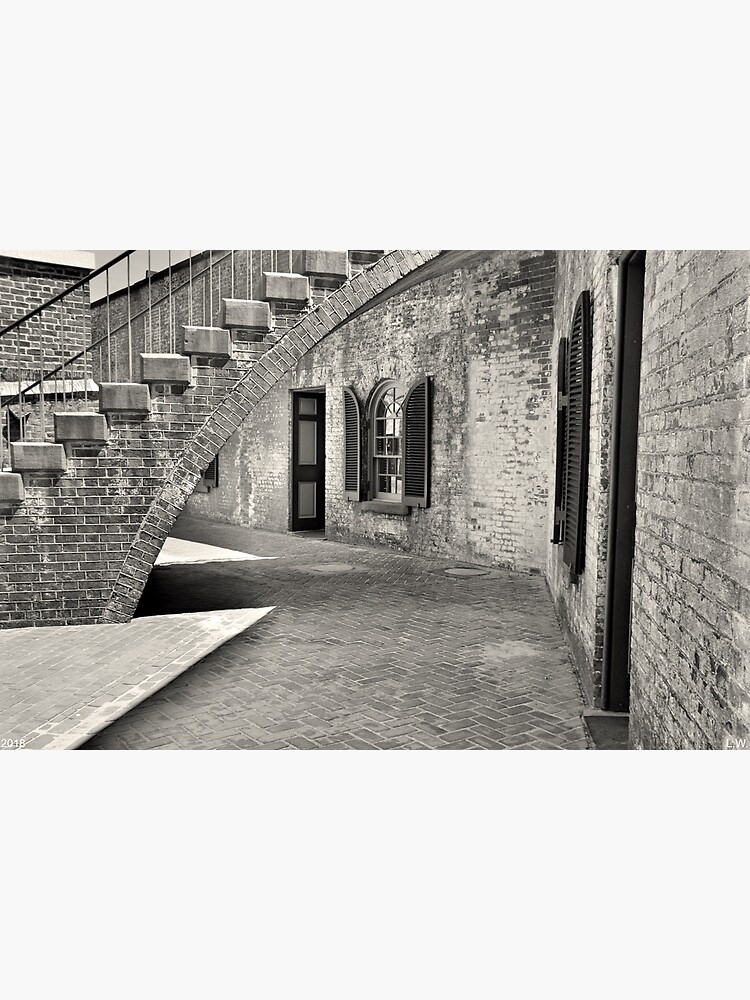 "Under The Stairs At Fort Macon Black And White" Poster by ...