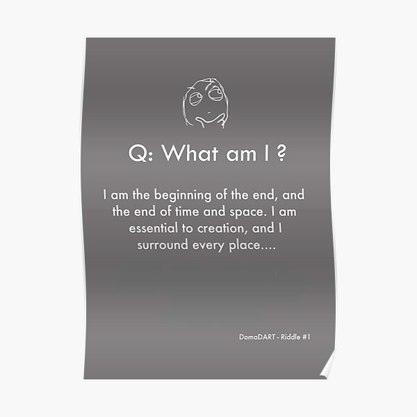 "Riddle #1" Poster by DomaDART | Redbubble