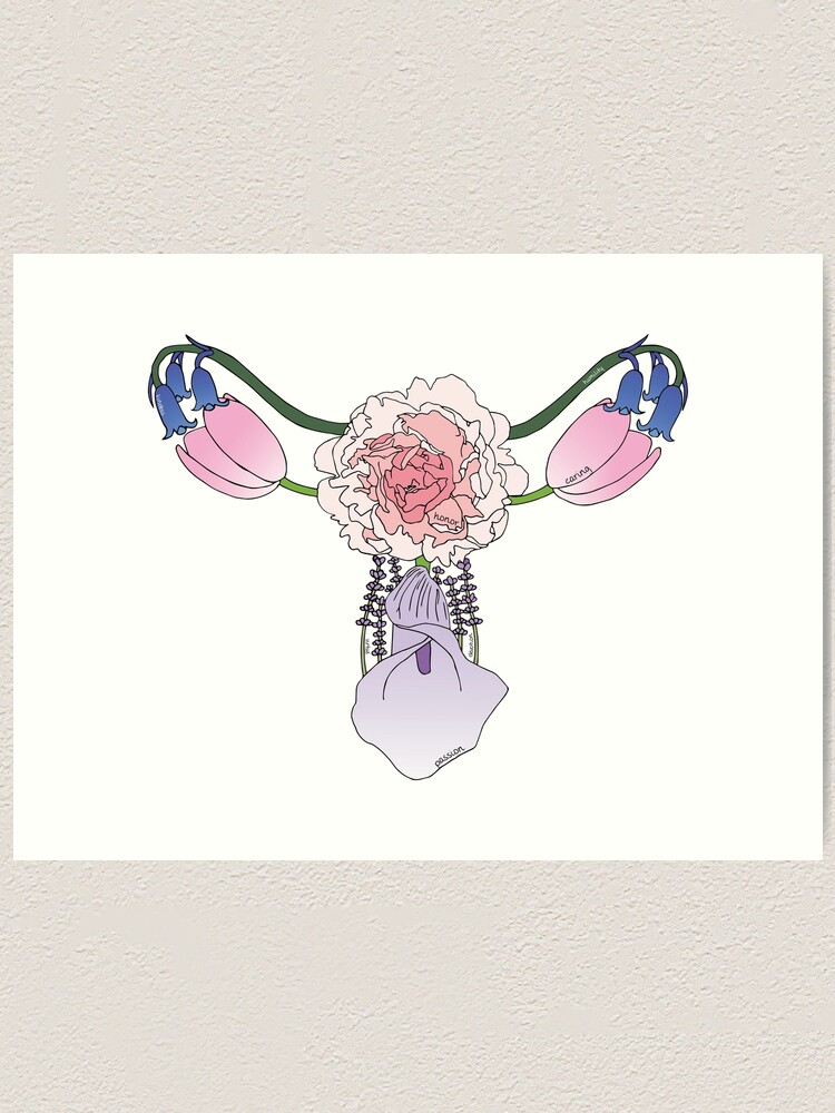 "Flower Uterus (Colored)" Art Print for Sale by devaney-ashley | Redbubble