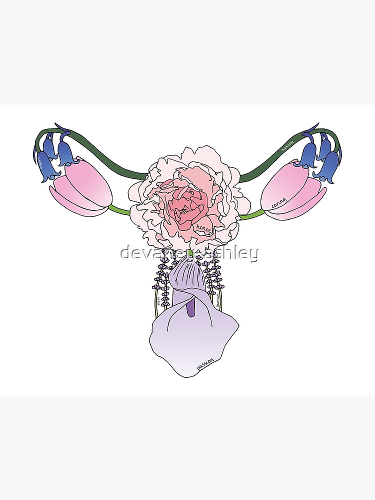 "Flower Uterus (Colored)" Art Print for Sale by devaney-ashley | Redbubble
