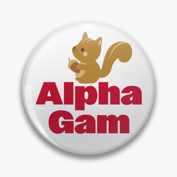 "Alpha Gam Squirrel (Larger Design)" Pin for Sale by KLFCreative ...