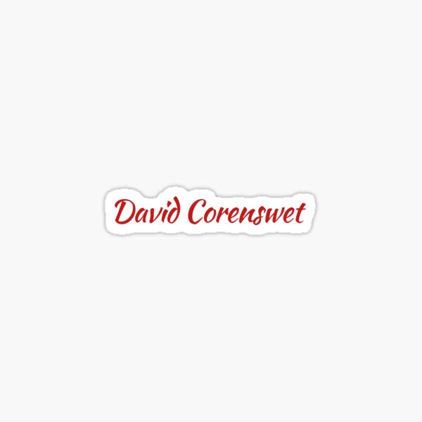 "Copy of David Corenswet name red" Sticker for Sale by FineArrayDesign ...