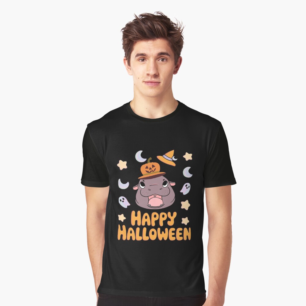 " Cute cartoon Moodeng, pygmy hippo Happy halloween , brafdesign" Tote ...