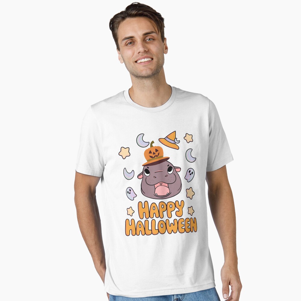 " Cute cartoon Moodeng, pygmy hippo Happy halloween , brafdesign" Tote ...
