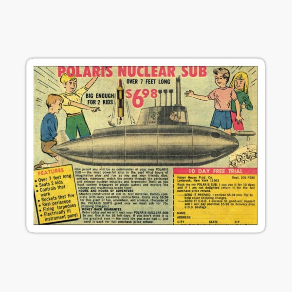 "Polaris Nuclear Submarine" Sticker for Sale by TimPangburn | Redbubble