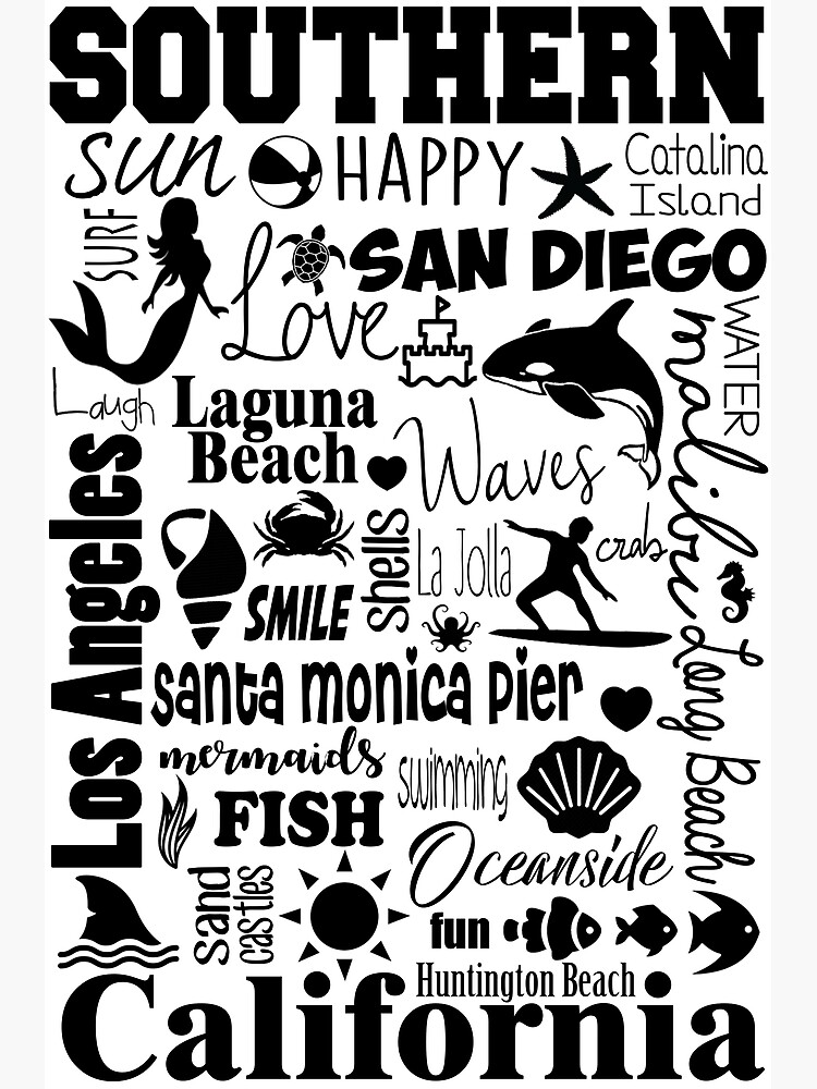 "Southern California Word and Graphic Subway Art " Photographic Print ...