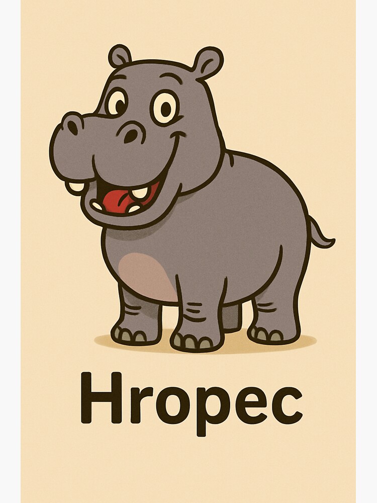 "Goofy Hippo Cartoon – “Hropec”" Sticker for Sale by ZlobivyZajac ...