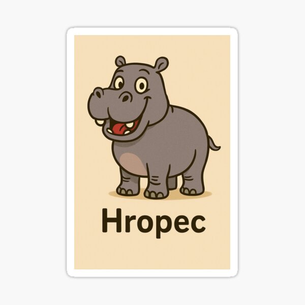 "Goofy Hippo Cartoon – “Hropec”" Sticker for Sale by ZlobivyZajac ...