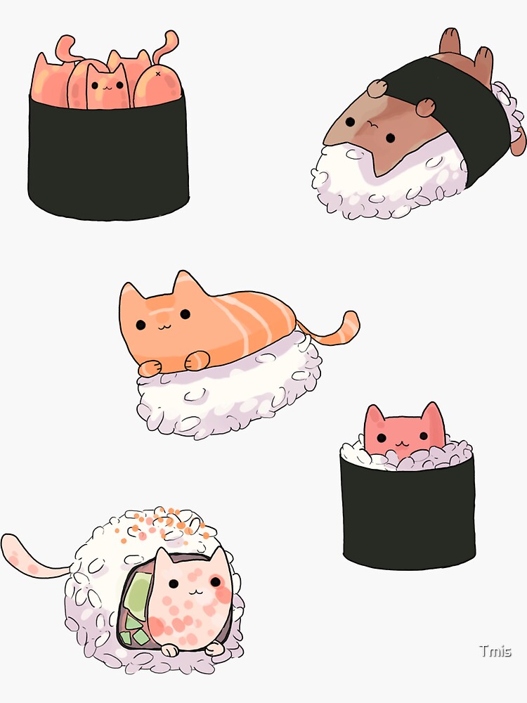 "Sushi Cats" Sticker for Sale by Tmis | Redbubble