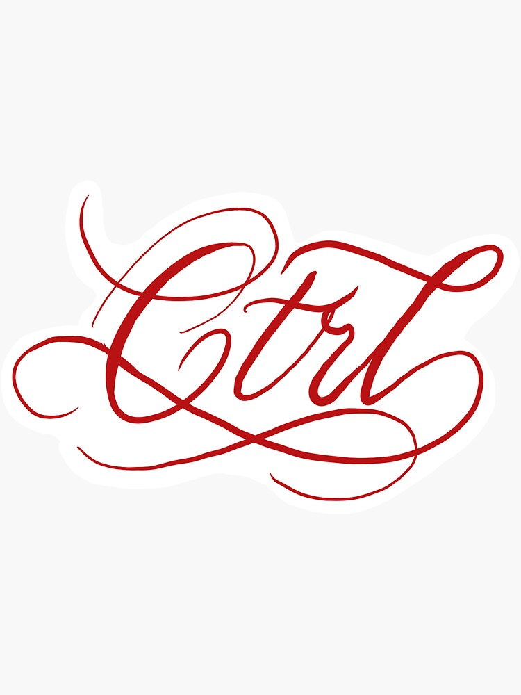 "CTRL SZA red cursive " Sticker for Sale by miaetessier | Redbubble