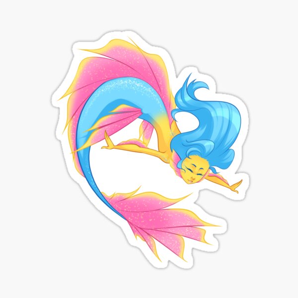 "Mermaid Pansexual Pride Flag" Sticker by gracekaylor | Redbubble