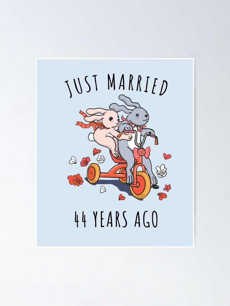 Just Married 44 Years Ago 44th Anniversary Couple Bunnies Tee Phone