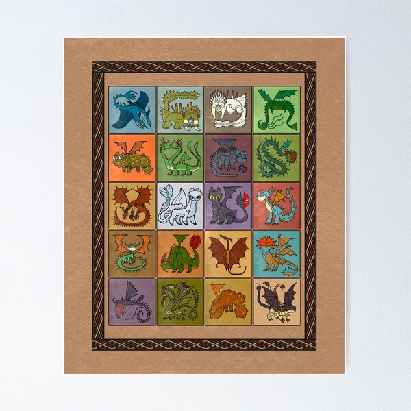 "HTTYD Dragon Pattern Stylized " Poster for Sale by MysticLaceArt ...