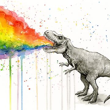"T-Rex Puking Rainbow Taste the Rainbow" Pin for Sale by Olga Shvartsur ...