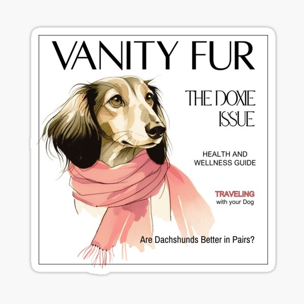 "VANITY FUR Magazine Cover" Sticker for Sale by ZogdogBarkery | Redbubble