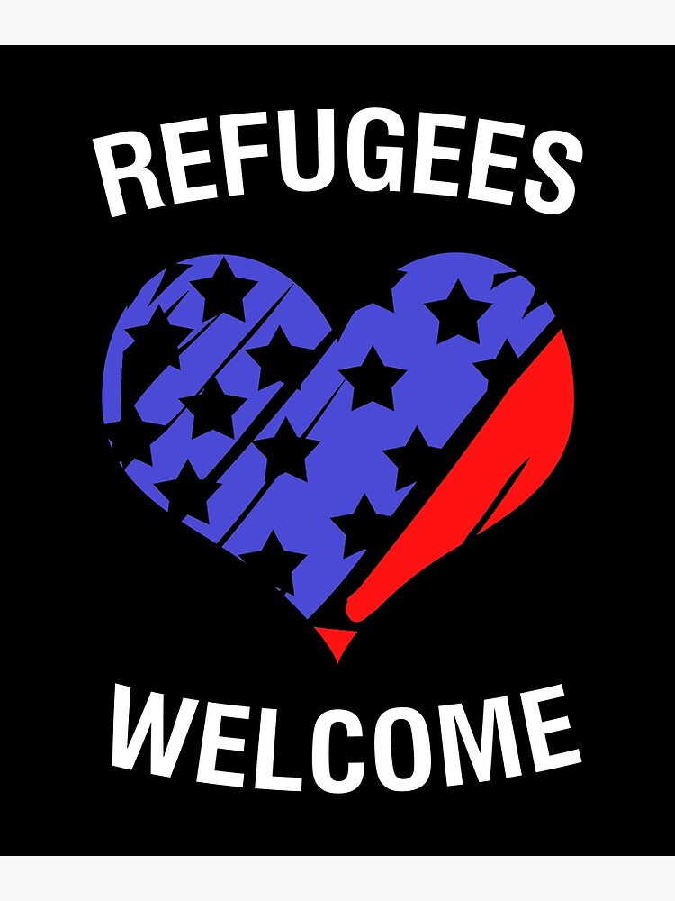 "Refugees Welcome World Refugee Day Anti Racism Vintage" Poster by ...