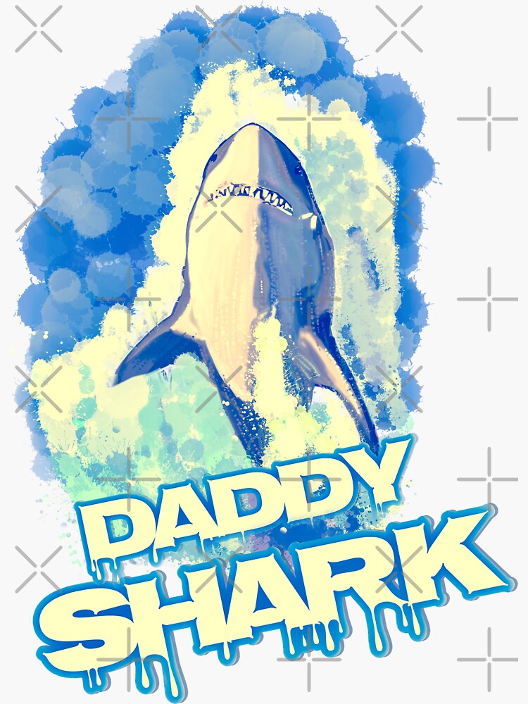 "Daddy shark" Sticker by MimieTrouvetou | Redbubble