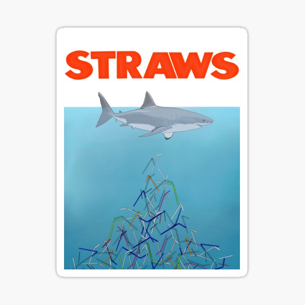 "Shark Straws Jaws" Sticker by Cranmer93 | Redbubble