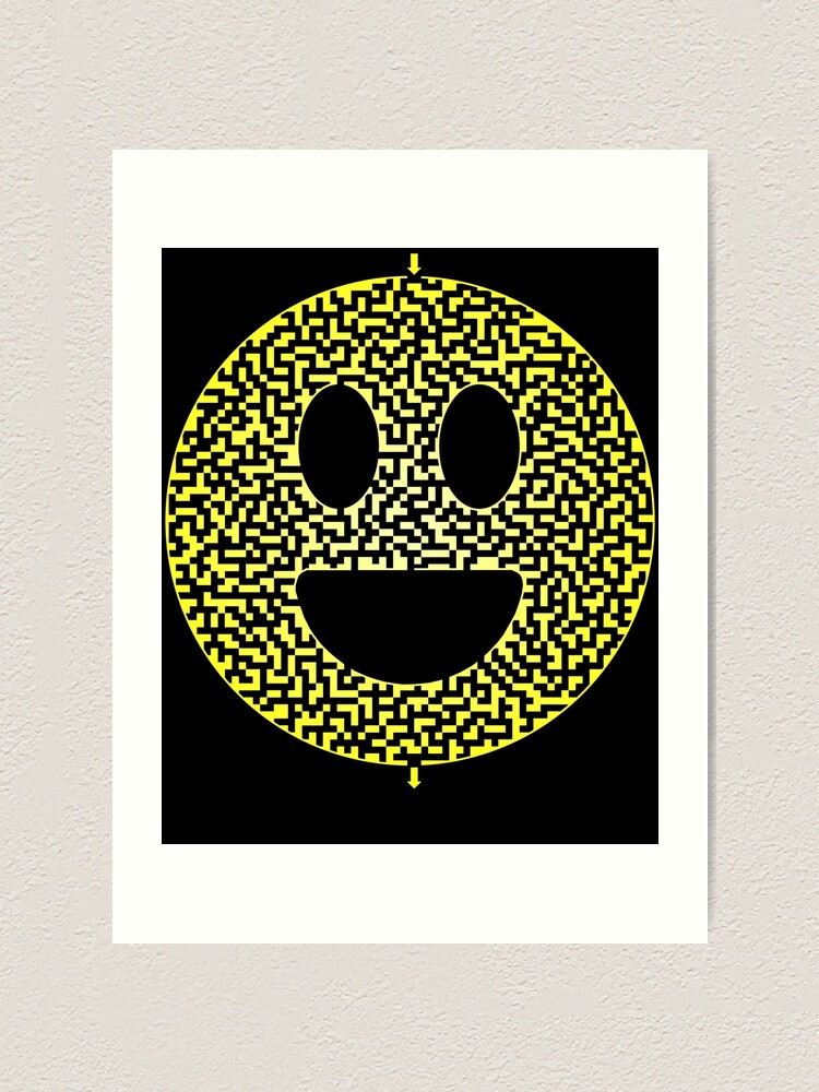 "Smiley Face Happy Emoji Maze & Labyrinth" Art Print by gorff | Redbubble