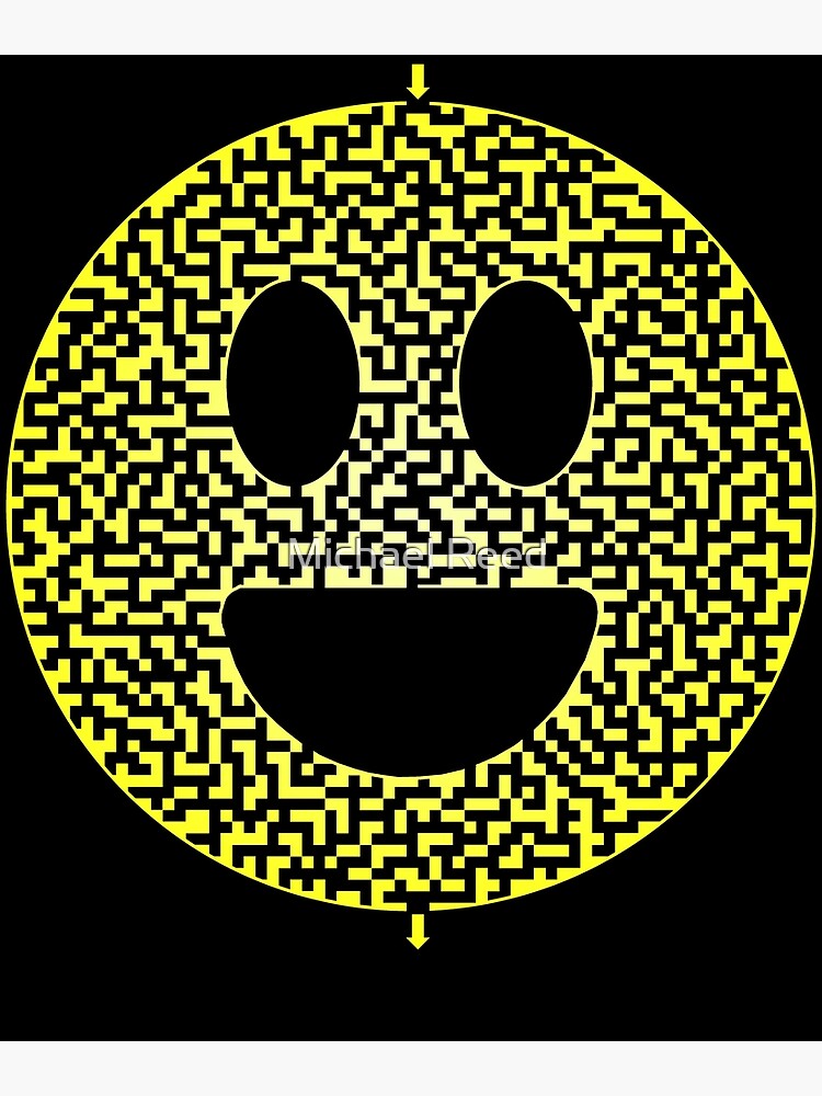 "Smiley Face Happy Emoji Maze & Labyrinth" Framed Art Print by gorff ...