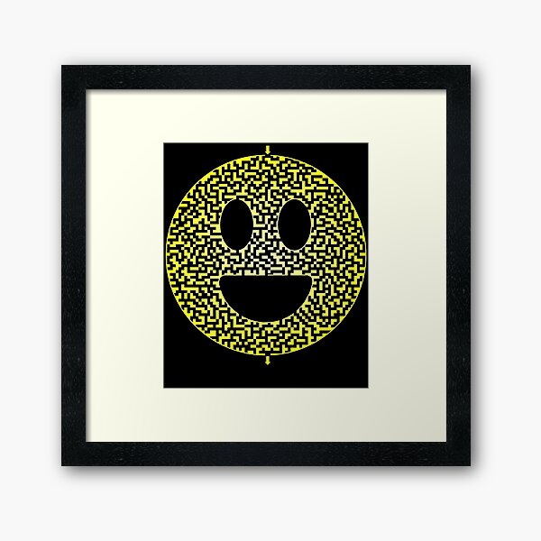 "Smiley Face Happy Emoji Maze & Labyrinth" Framed Art Print for Sale by ...