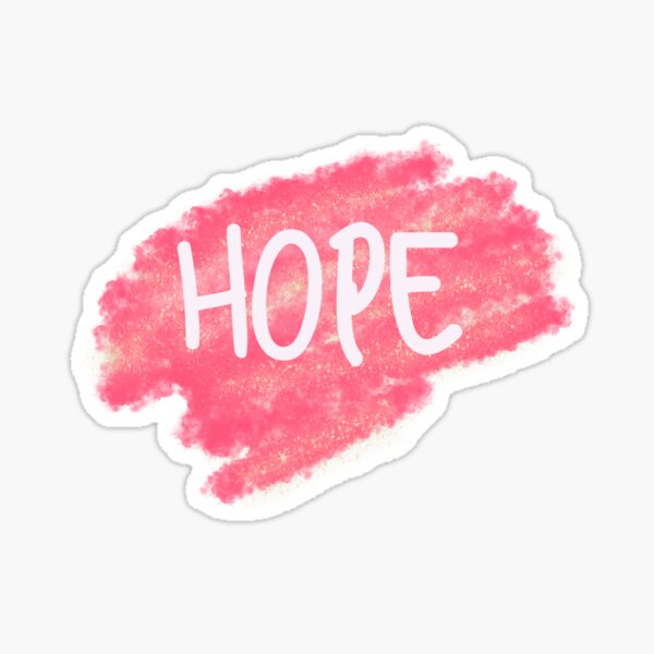 "Hope with pink glitter" Sticker for Sale by tmckaydesigns | Redbubble