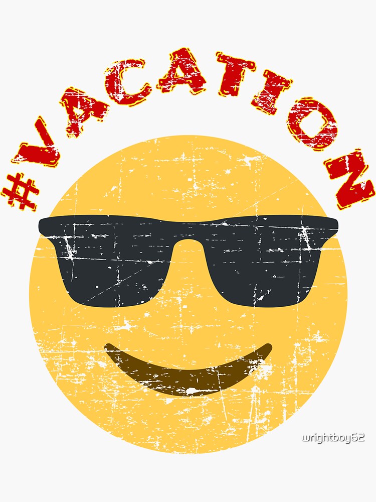 "#VACATION Emoji With Sunglasses" Sticker for Sale by wrightboy62 ...