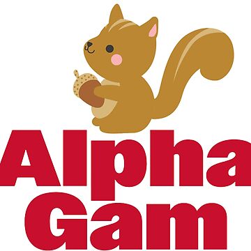 "Alpha Gam Squirrel White Background" Sticker for Sale by KLFCreative ...