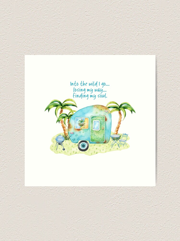 "Blue Watercolor Camper Caravan - Finding my Soul - for the lover of ...