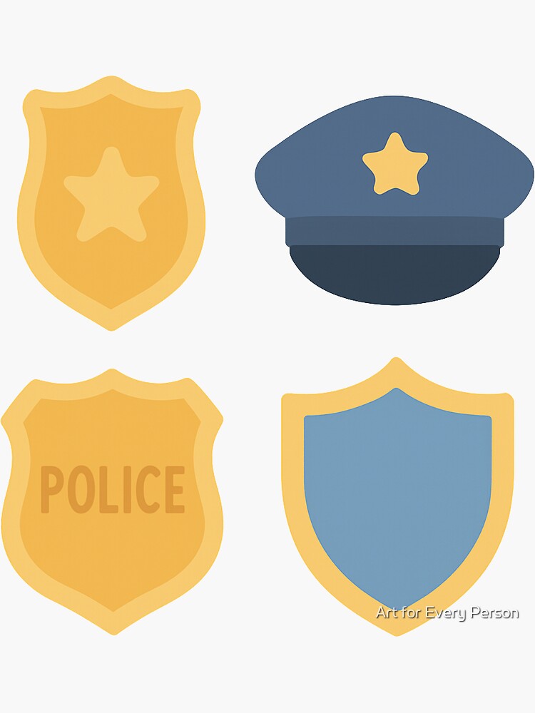 "Police Stickers Hats Badges and Shields" Sticker for Sale by ...
