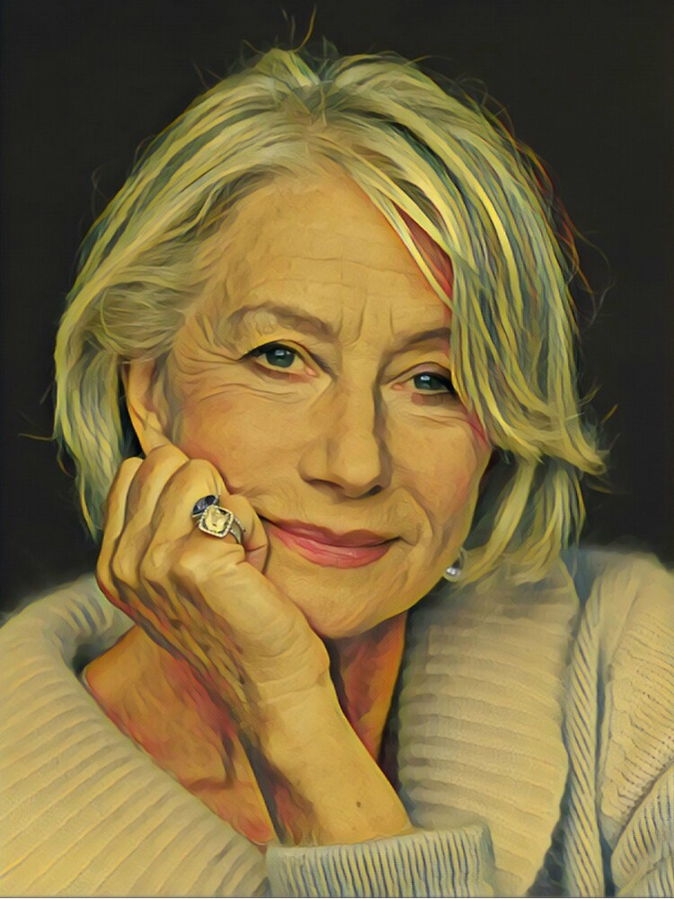 "Helen Mirren art portrait" Sticker for Sale by Pinkgnomie | Redbubble