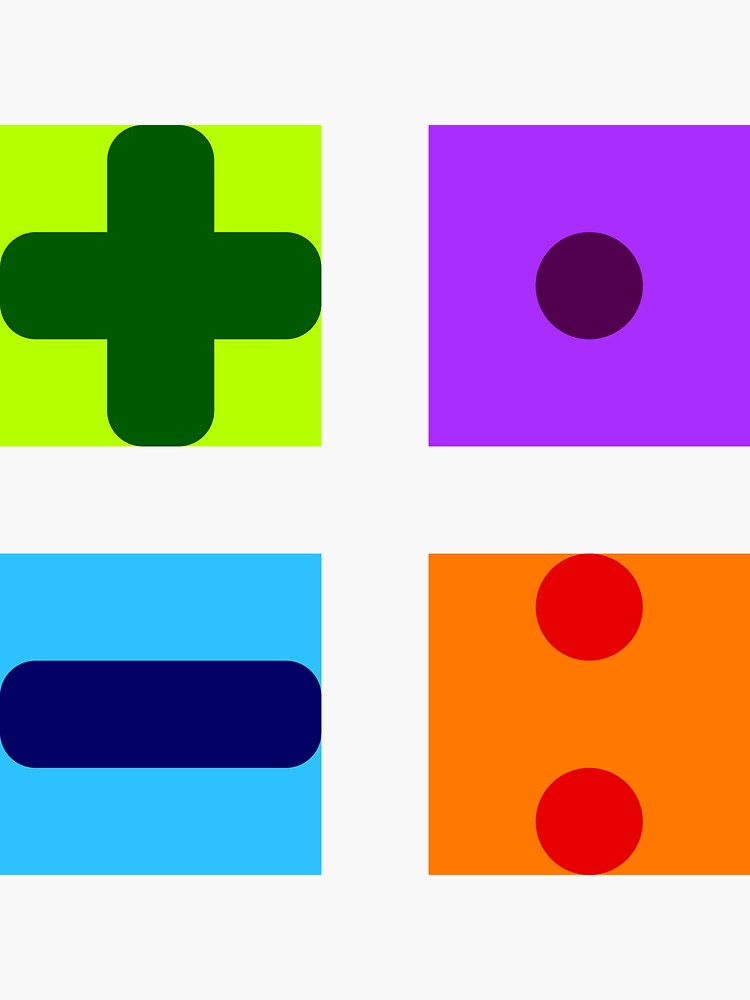 "Mathematische Symbole Rechensymbole plus minus mal geteilt" Sticker ...