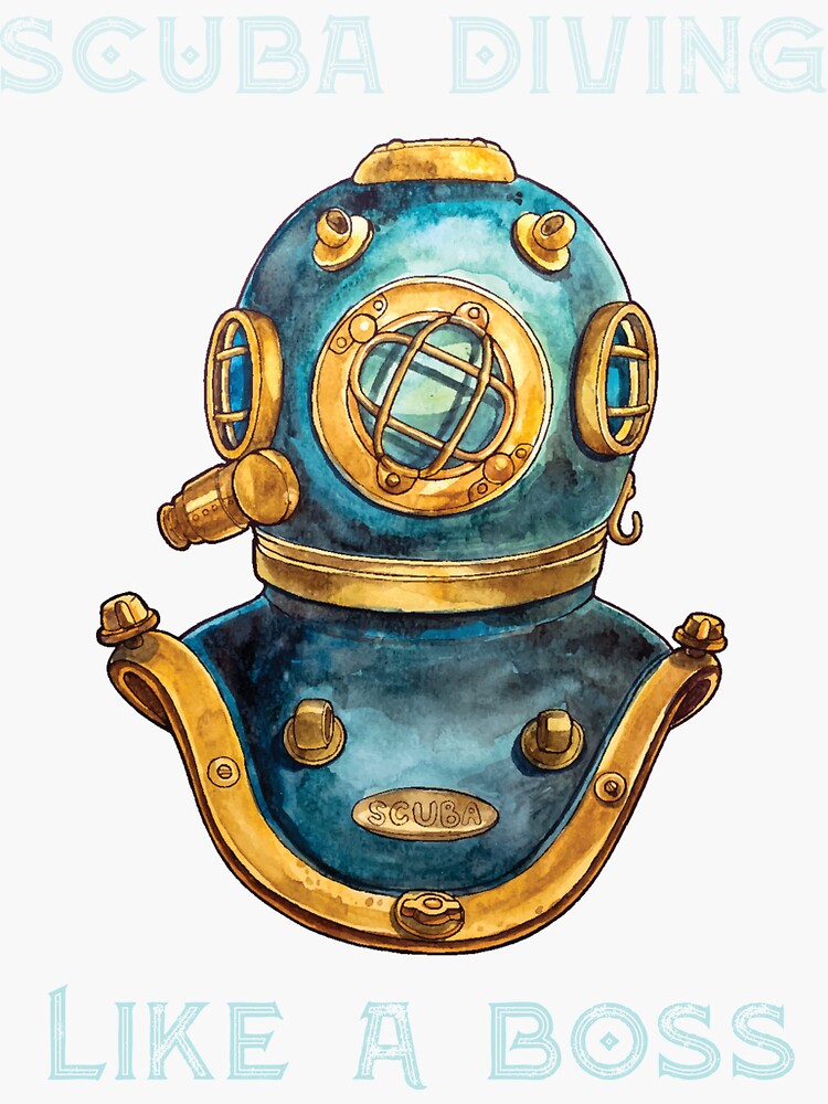 "Scuba Diving Like A Boss" Sticker by Unelmoija | Redbubble