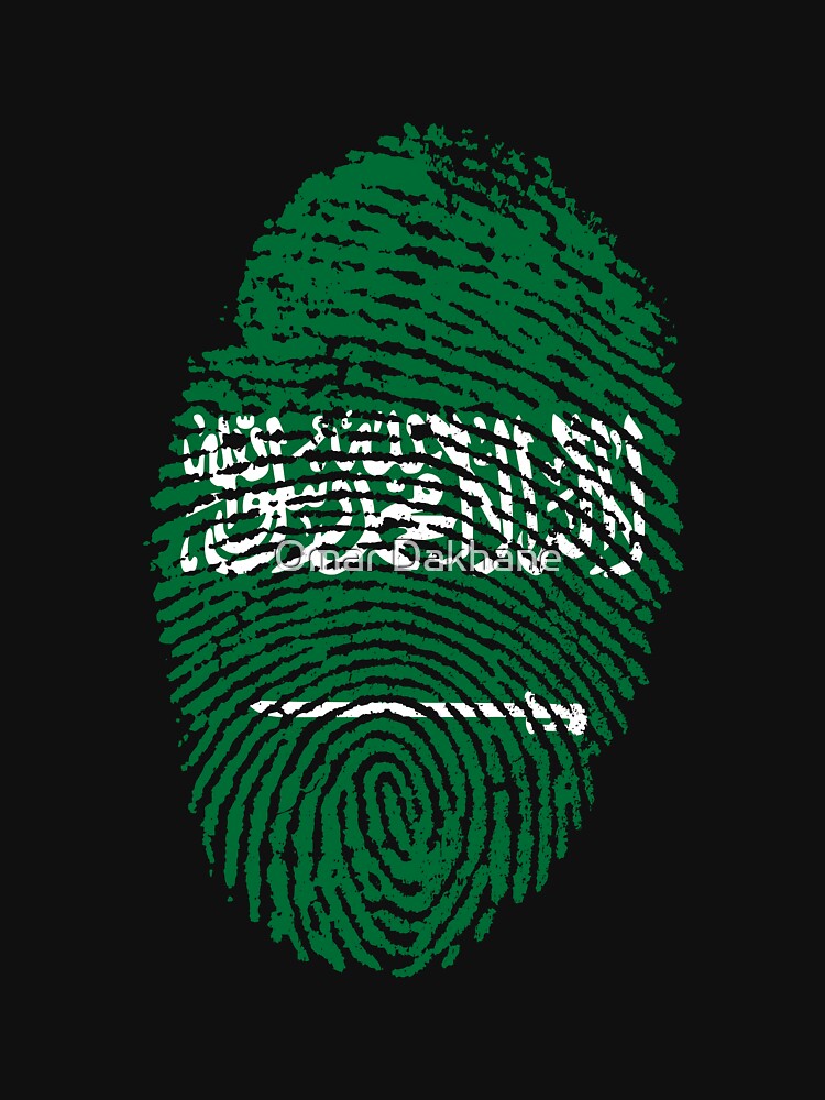 "Saudia Arabia Flag Design (Fingerprint)" T-shirt for Sale by ...