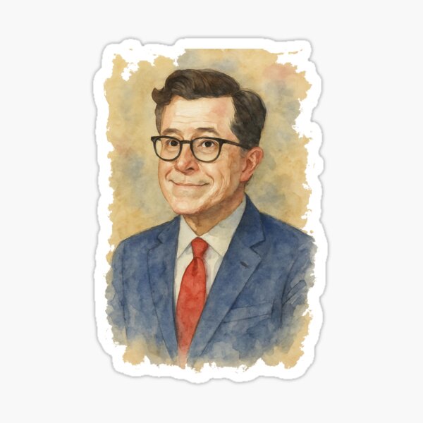 "Stephen Colbert Watercolor Painting " Sticker for Sale by Juana ...