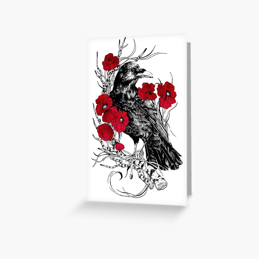 "Poppy Crow" Greeting Card by RenDemel | Redbubble