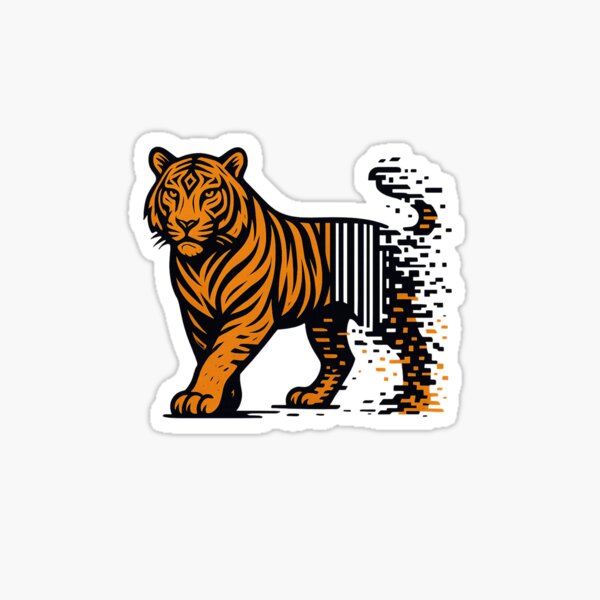 "Barcode Tiger" Sticker for Sale by Paninides | Redbubble