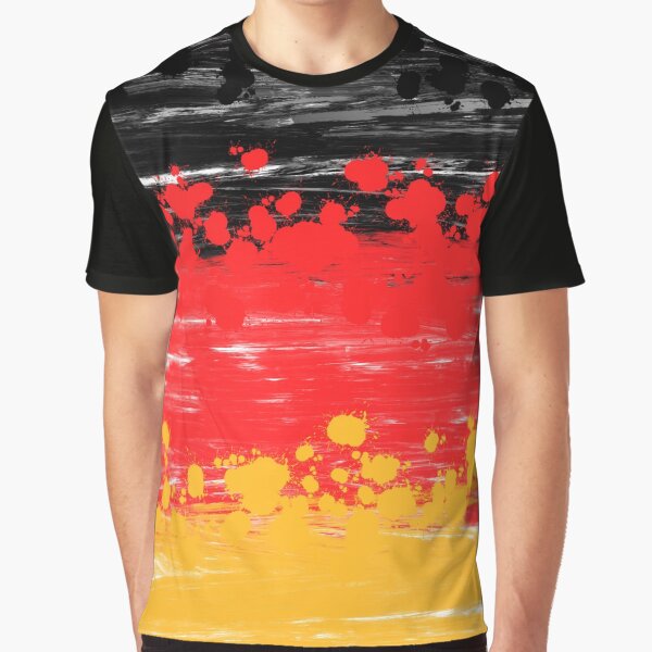 "Germany Colors, German Flag, Splash, Splatter " Graphic T-Shirt for ...