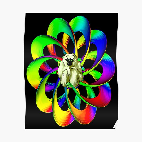 "MONKEY IN THE SPHERE : Psychedelic Abstract Print" Poster by ...