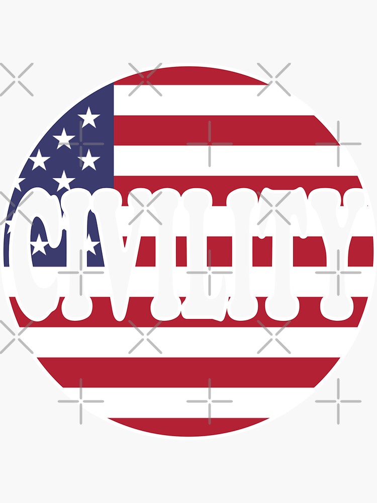 "Civility Please American Flag Knockout Design" Sticker for Sale by ...