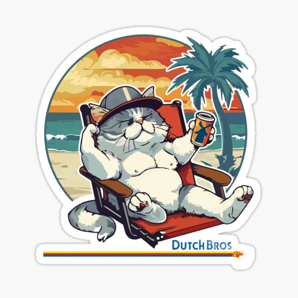 "Dutch bro 420 cat chill" Sticker for Sale by Big-Family-Art | Redbubble