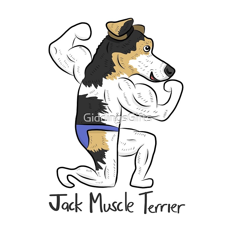 "Jack Muscle Terrier" by GiddingsGifts | Redbubble