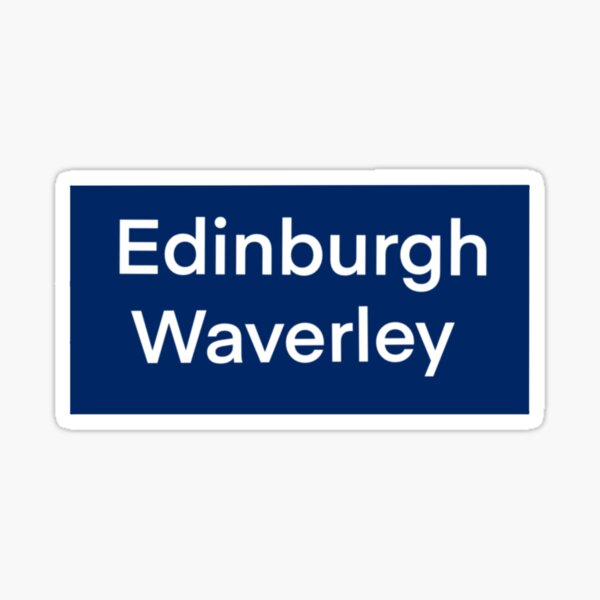 "Edinburgh Waverley - train station sign blue" Sticker for Sale by ...