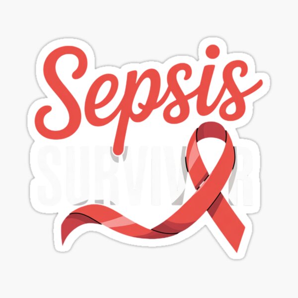 "Sepsis Awareness - Red Ribbon - Sepsis Survivor" Sticker for Sale by ...