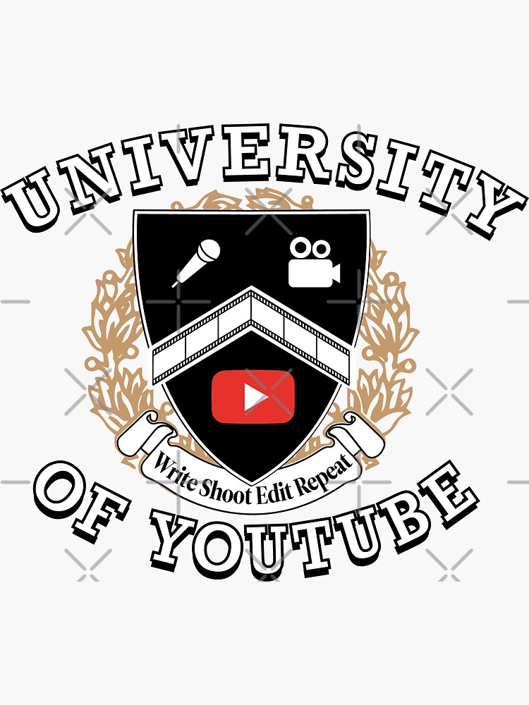 "University of Youtube" Sticker for Sale by Zelio | Redbubble