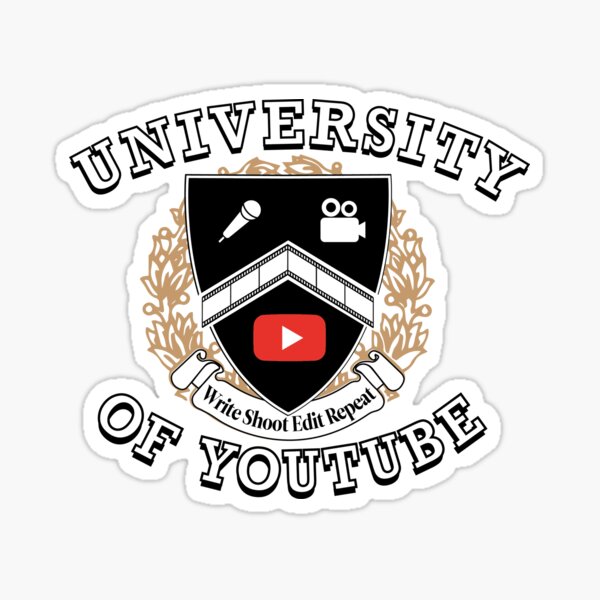 "University of Youtube" Sticker for Sale by Zelio | Redbubble