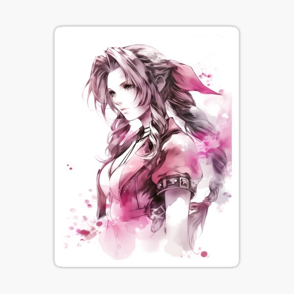 "Watercolor Aerith" Sticker for Sale by SchellStation | Redbubble