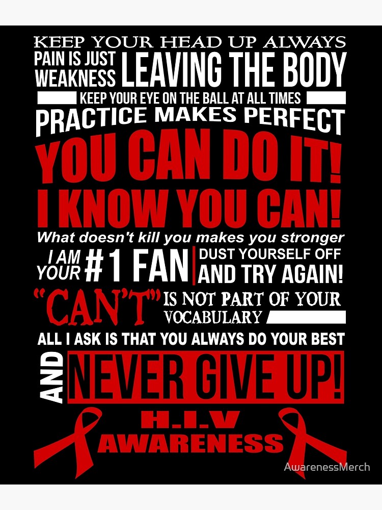"Motivational And Inspirational Quote HIV Awareness" Poster by ...