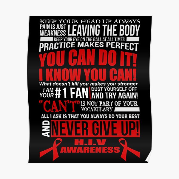 "Motivational And Inspirational Quote HIV Awareness" Poster by ...
